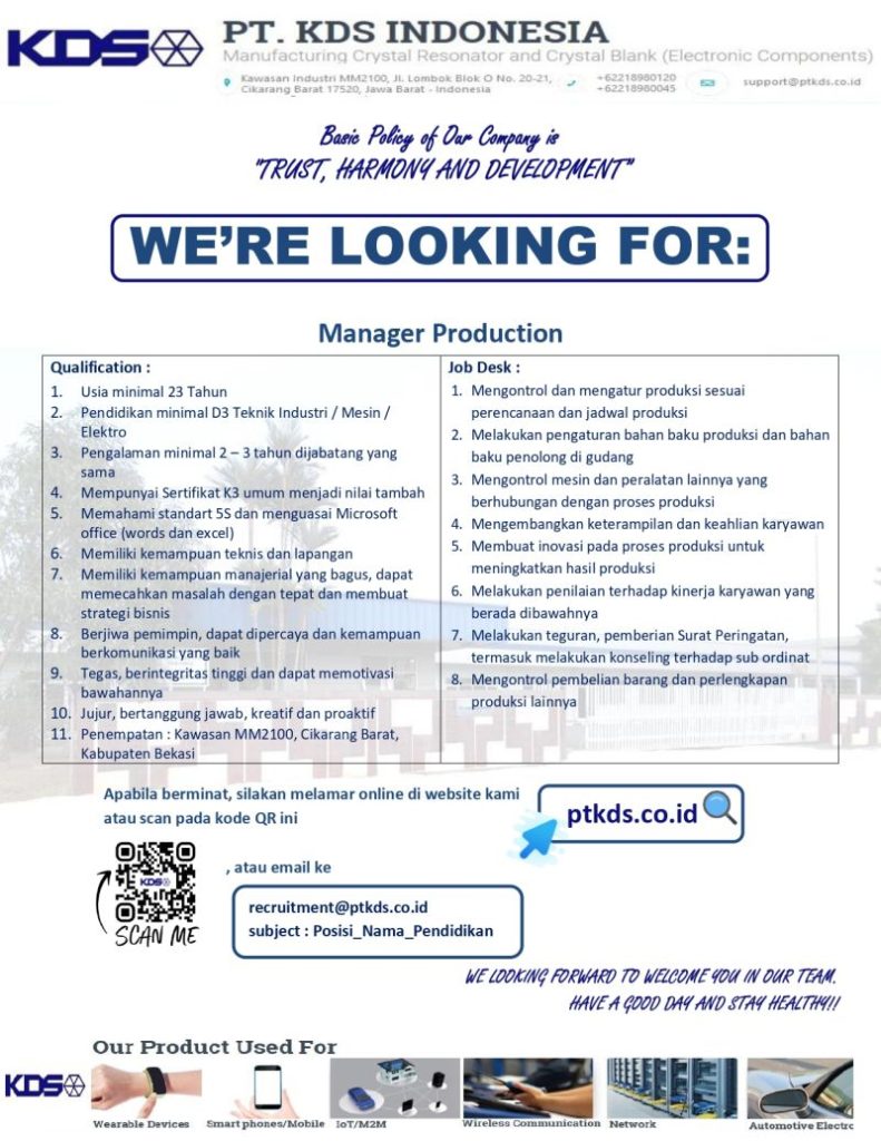 PT KDS Indonesia – Departemen Teknik Mesin Sekolah Vokasi