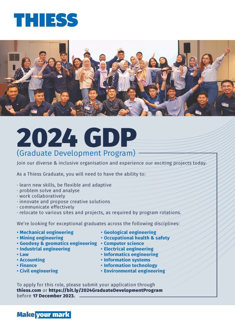 Indonesia Graduate Development Program with THIESS – Departemen Teknik Mesin Sekolah Vokasi