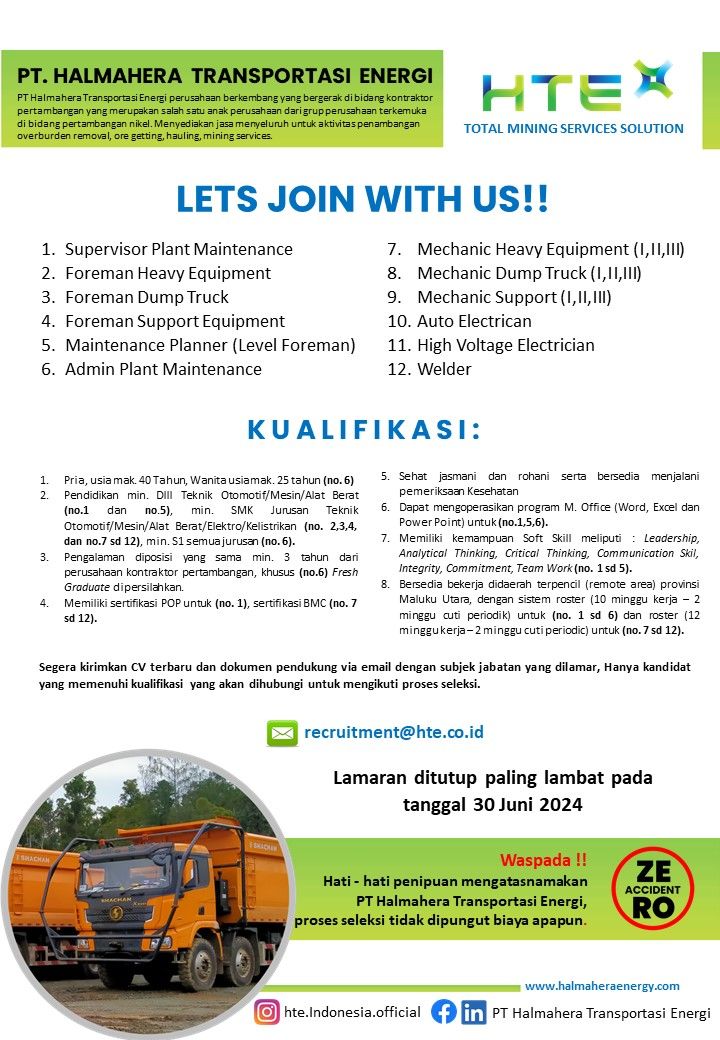 PT. HALMAHERA TRANSPORTASI ENERGI – Departemen Teknik Mesin Sekolah Vokasi