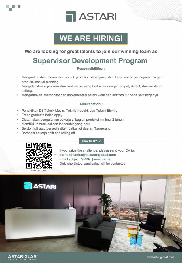 PT. Astari Niagara Internasional – Departemen Teknik Mesin Sekolah Vokasi