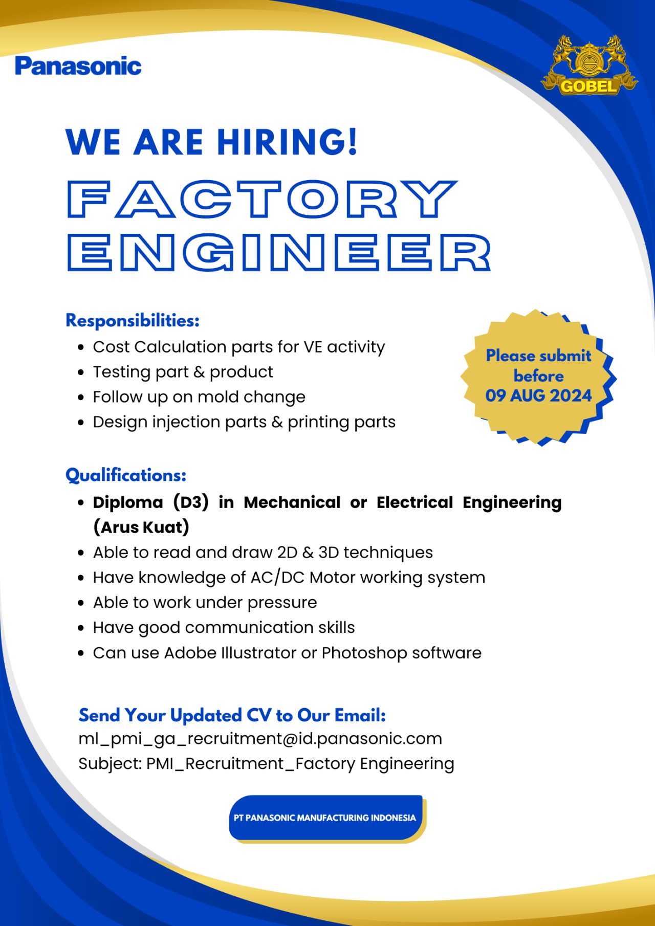 PT Panasonic Manufacturing Indonesia – Departemen Teknik Mesin Sekolah ...